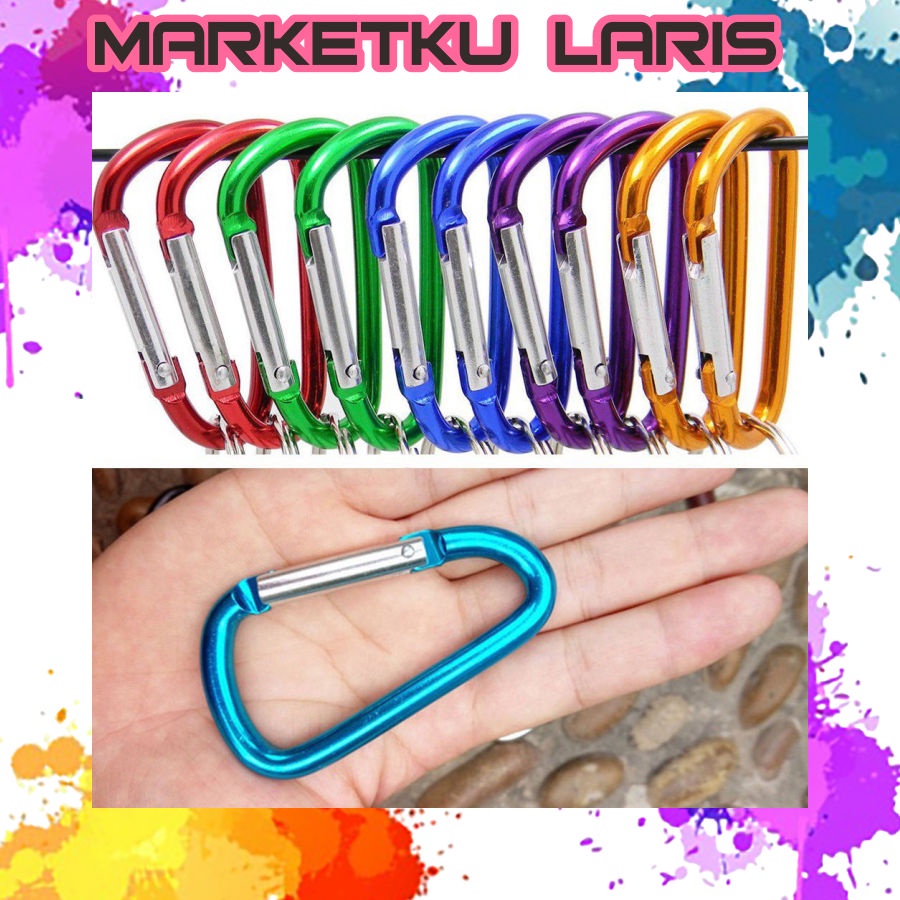 Jual MKL - Carabiner Gantungan Kunci Warna Warni Aluminium Alloy 5D ...