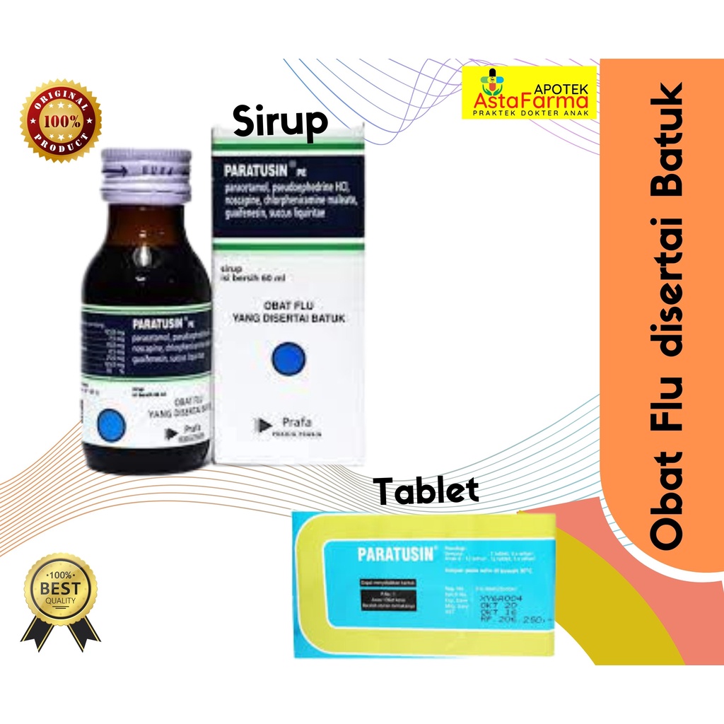 Jual Obat Flu Disertai Batuk Minum Paratusin Sirup dan Tablet | Shopee ...