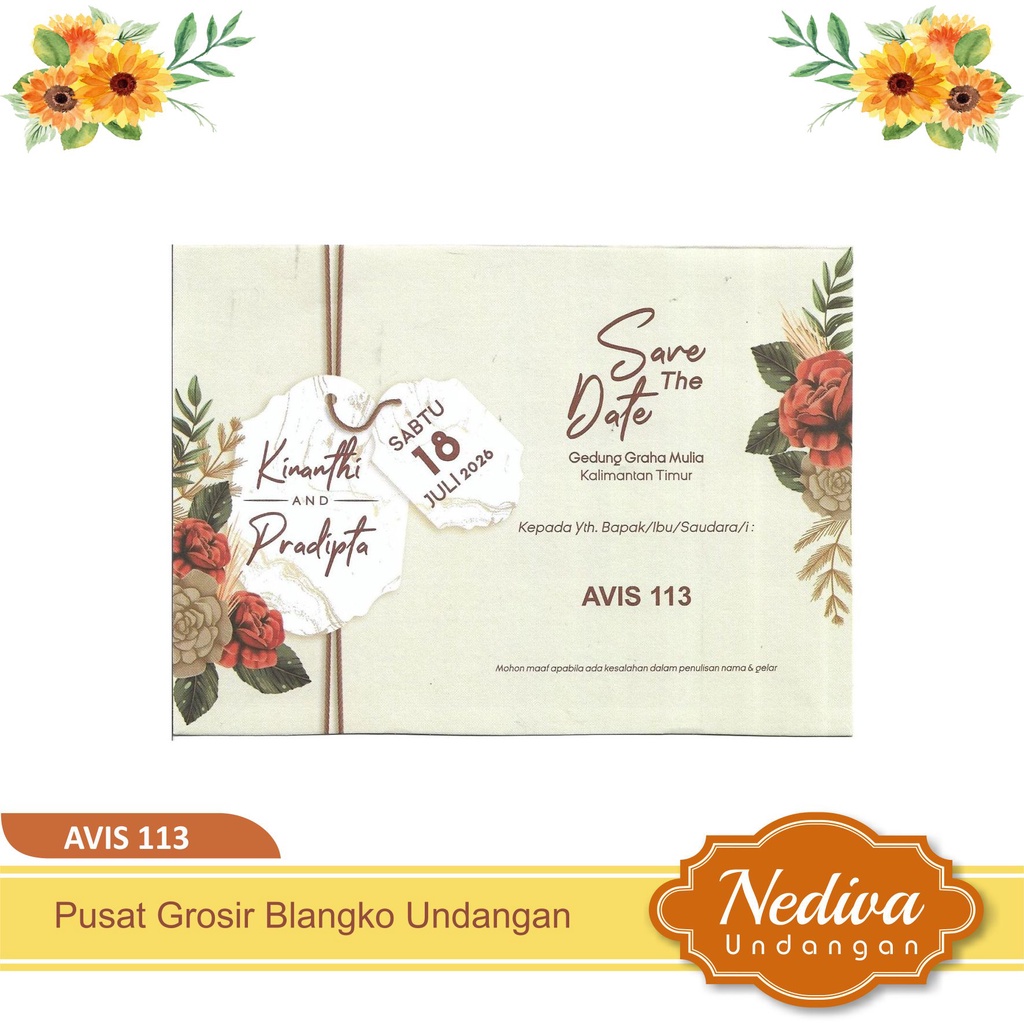 Jual (FREE ALBUM) Blangko Undangan Avis 113 Harga Murah + FREE LABEL ...