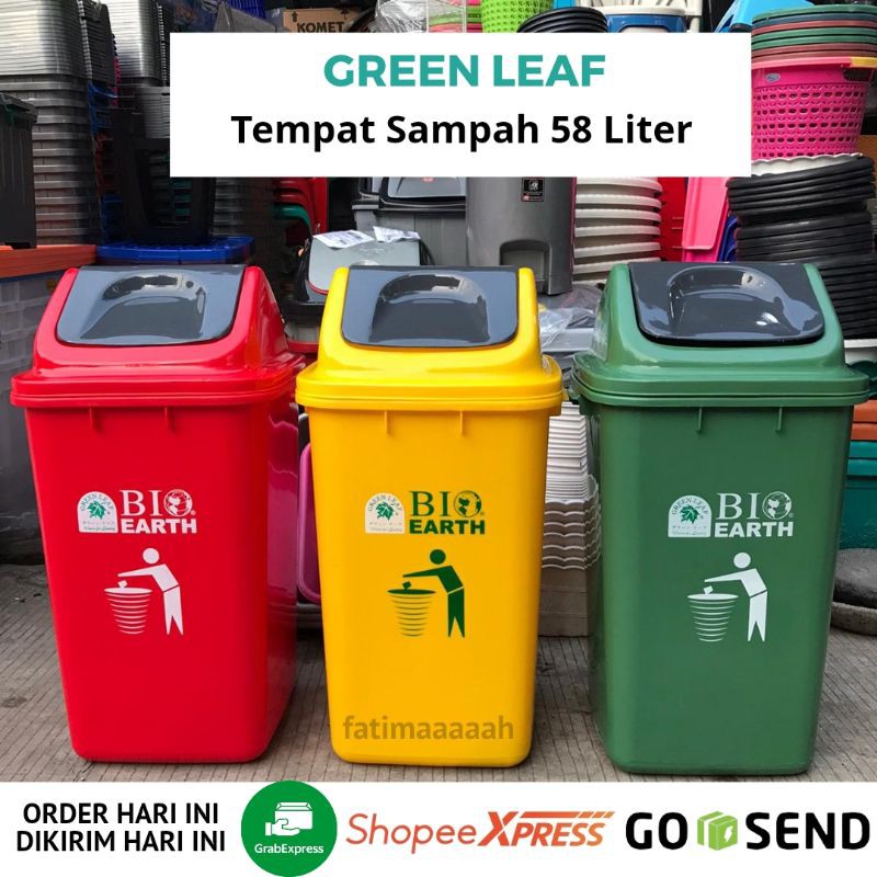 Jual GREEN LEAF - TEMPAT SAMPAH 58 LITER / BIO DUSTBIN 58 L / TONG SAMPAH ALFA | Shopee Indonesia