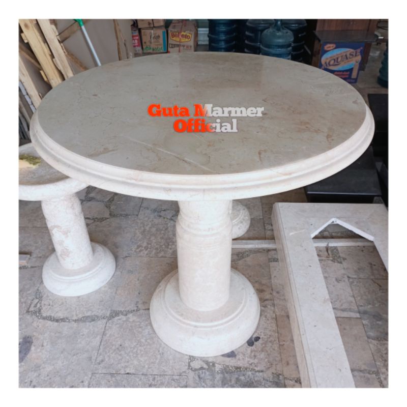 Jual Meja Ruangan Minimalis Batu Marmer Putih Finishing Glosy Mengkilap ...