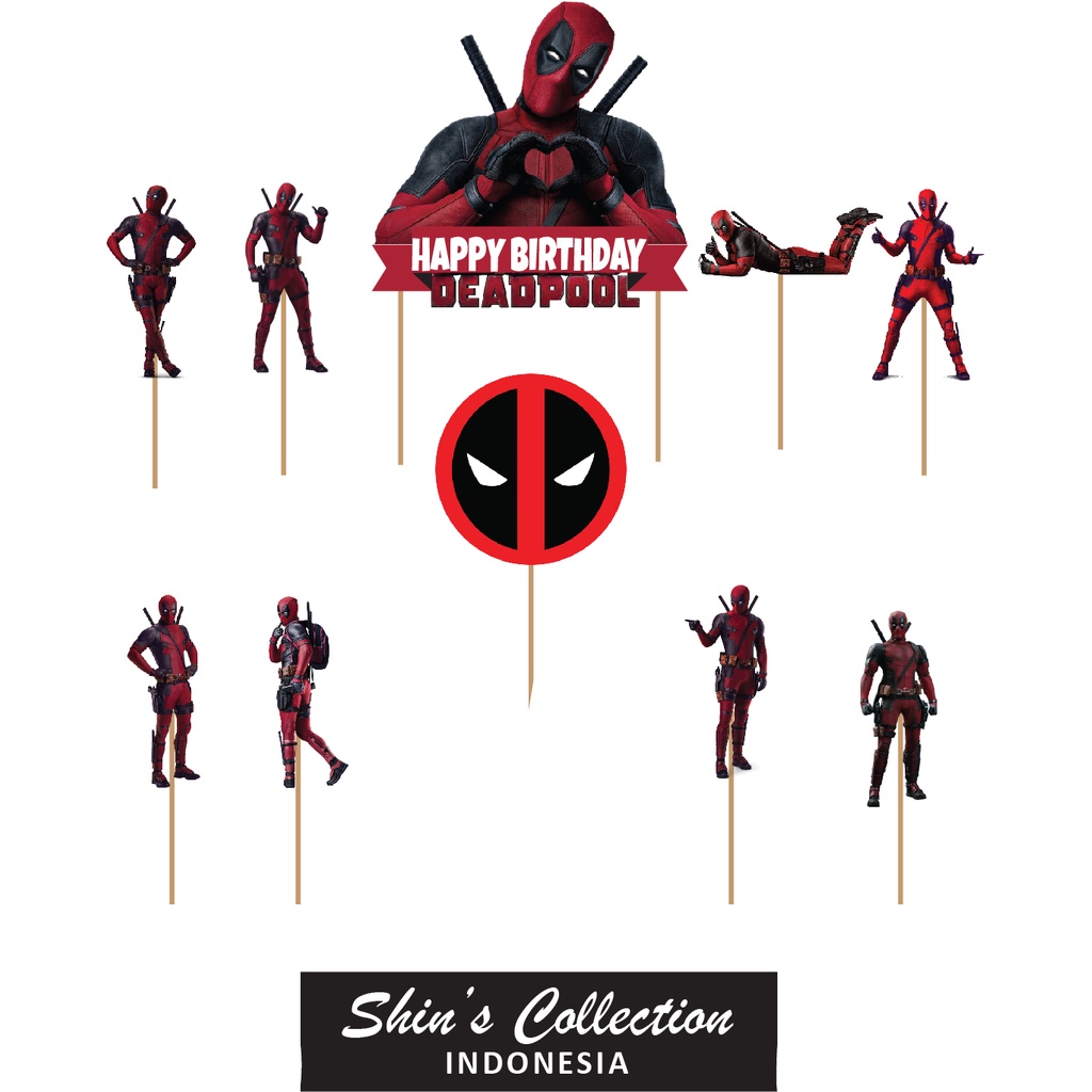 Jual Cake topper Deadpool Solo Movie set isi 10 pc | Shopee Indonesia