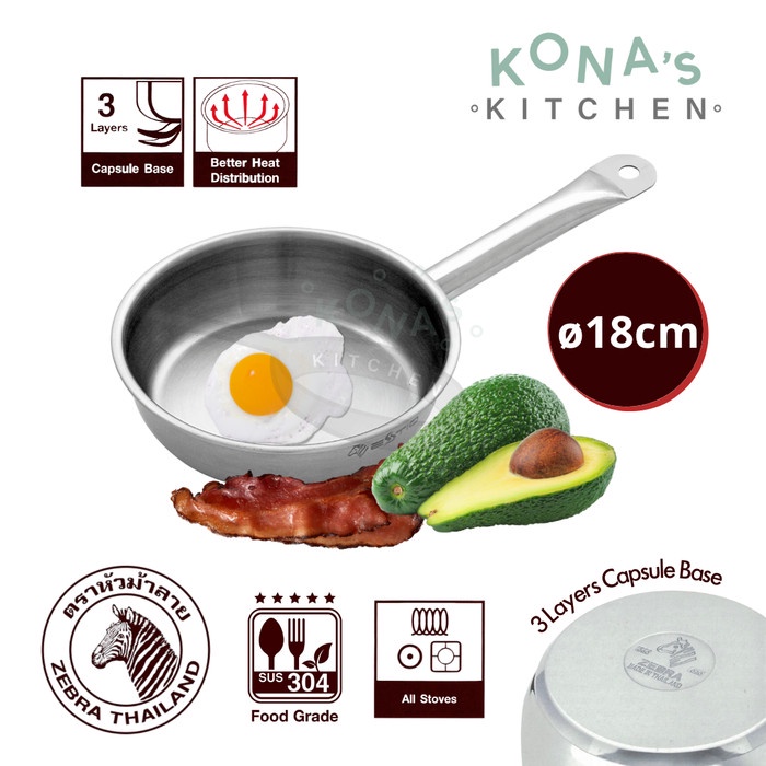 Jual Zebra Fry Pan 18 Cm Estio Pro / Wajan Penggorengan Frying Pan ...