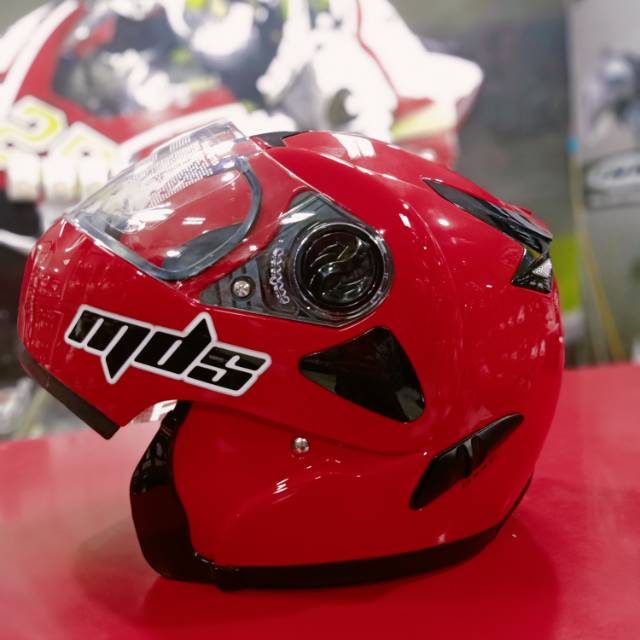 Jual HELM MDS MODULAR/PRORIDER SOLID MERAH FERARI DOBEL VISOR | Shopee ...