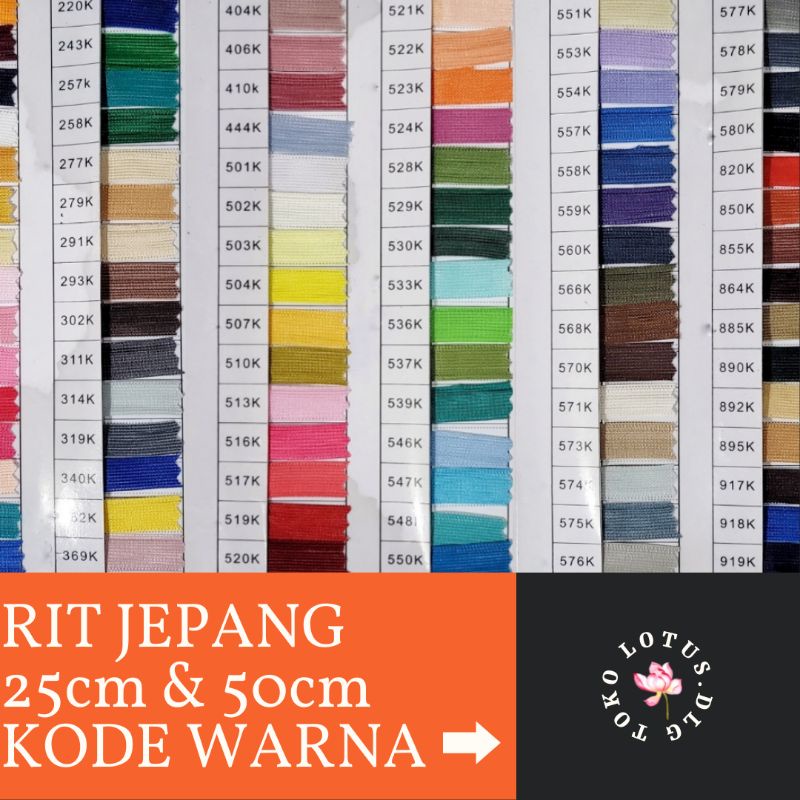 Jual resleting rit zipper jepang 25cm 50cm (harga per pcs) (baca ...