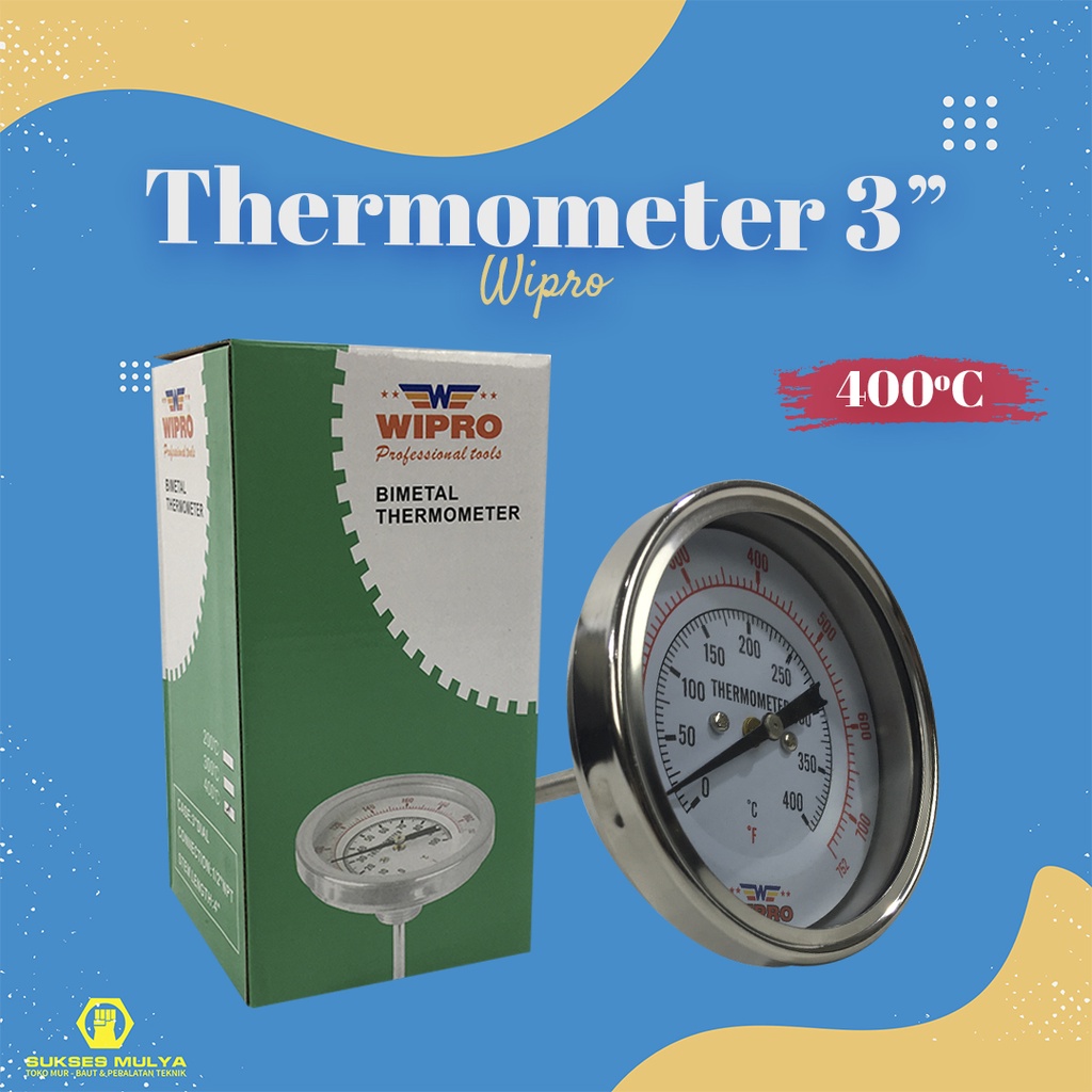 Jual Analog thermometer / Termometer payung mini bimetal untuk oven gas ...
