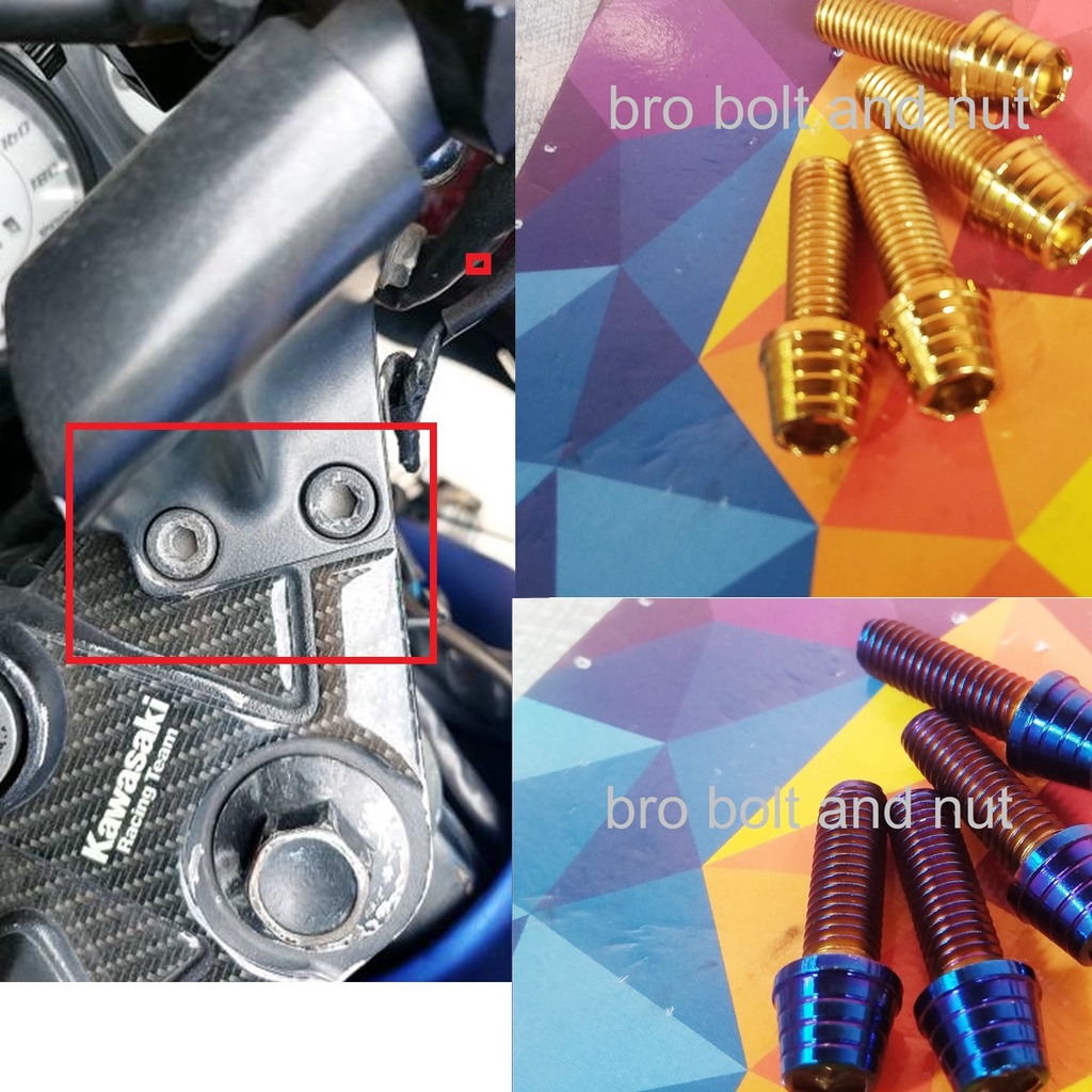 Jual Baut Probolt Stenliss Stand Stang Setang Ninja 250 Karbu Original Heng Thailand | Shopee ...