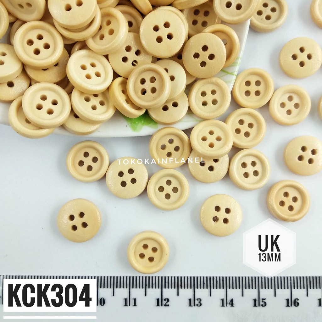 Jual Kancing Kayu Polos Cream uk 13mm (1 Bks isi 12 Butir) KCK304 ...