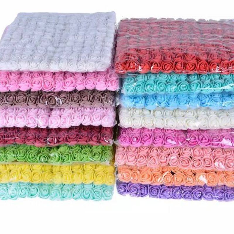 Jual (144pcs)Bunga mawar sponge tile 2cm - bunga aplikasi - bahan ...