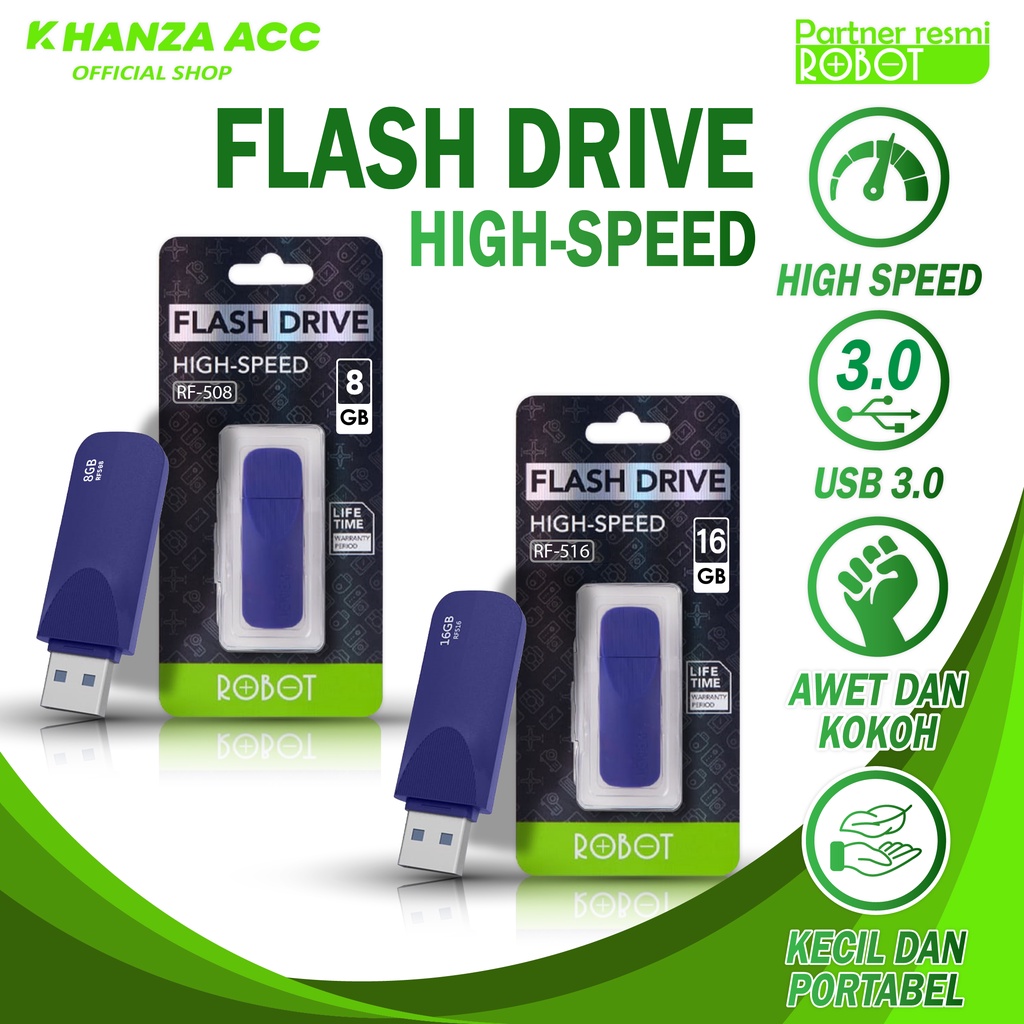 Jual KHANZAACC FLASHDISK ROBOT 8GB RF508 / 16GB RF516 Compatible for ...