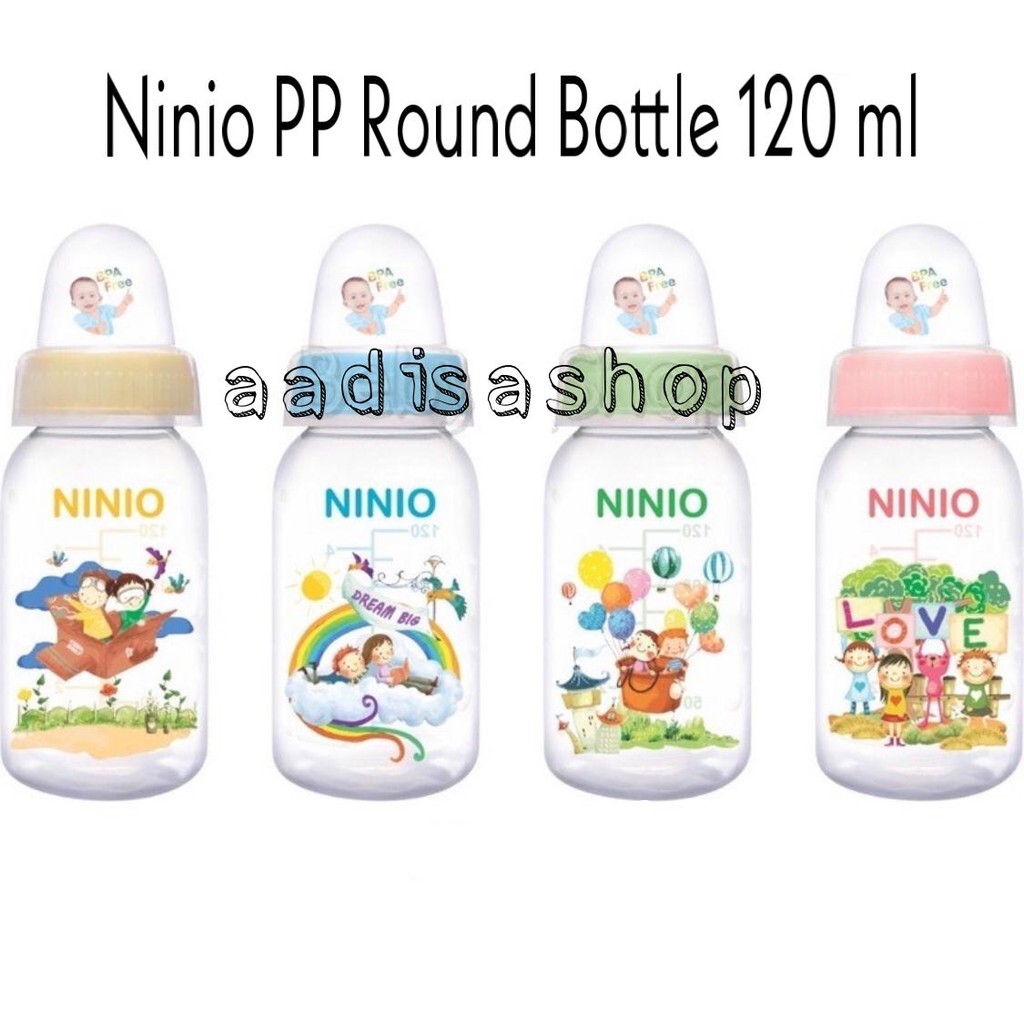 Jual Ninio PP Round Bottle Botol Susu Asi Dot Bayi Anak 120 ml | Shopee ...