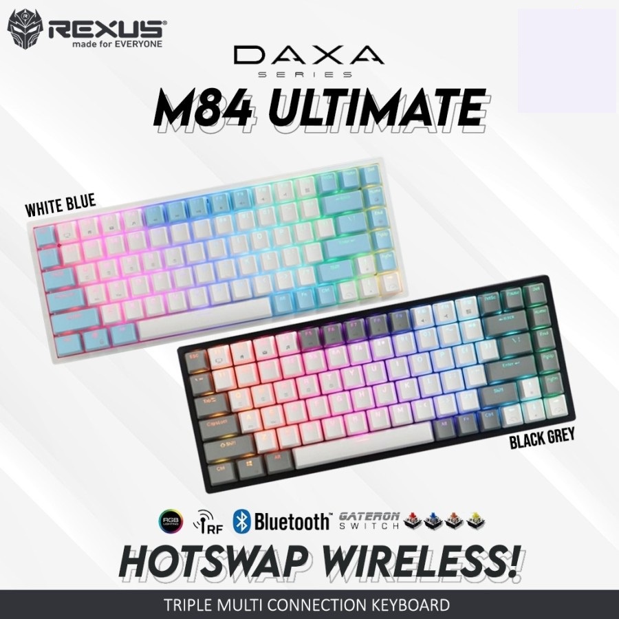 Jual Keyboard Wireless Gaming Bluetooth Mechanical Rexus Daxa M84 / M ...