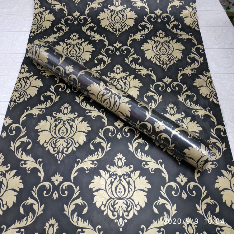 Jual Wallpaper dinding motif batik vintage hitam gold | Shopee Indonesia