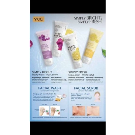 Jual YOU Simply Facial Scrub YOU Simply Facial Wash YOU Simply Fresh ...