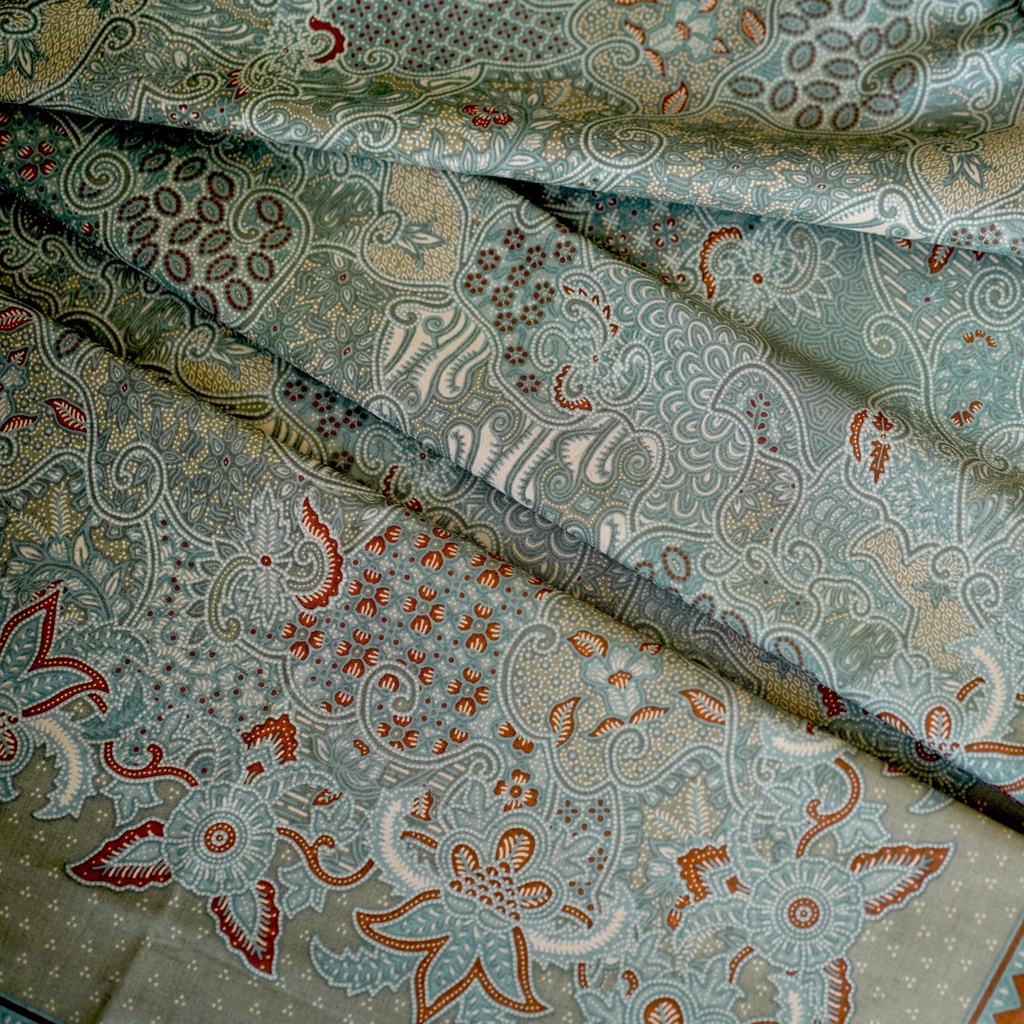 Jual KAIN BATIK KATUN Premium Motif Sekar Jagad Warna Sage Green Kuning ...