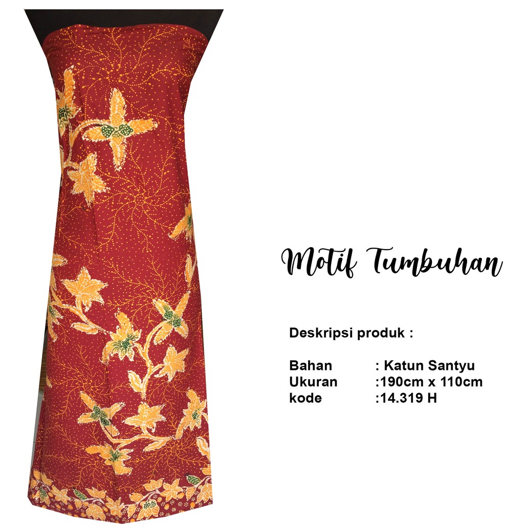 Jual batik tulis motif tumbuhan - seragam batik dasaran merah maroon ...