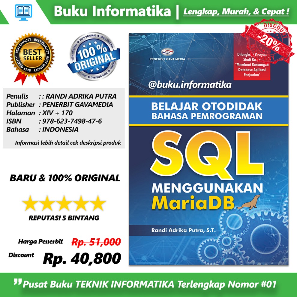 Jual BUKU BELAJAR OTODIDAK BAHASA PEMROGRAMAN SQL MENGGUNAKAN MARIADB ...