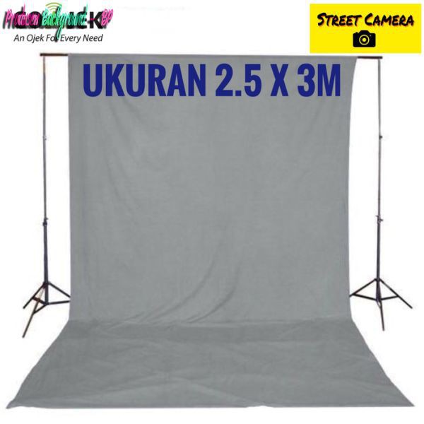 Jual Background Layar Foto Kain Polos Abu Abu 2.5 x 3m | Shopee Indonesia