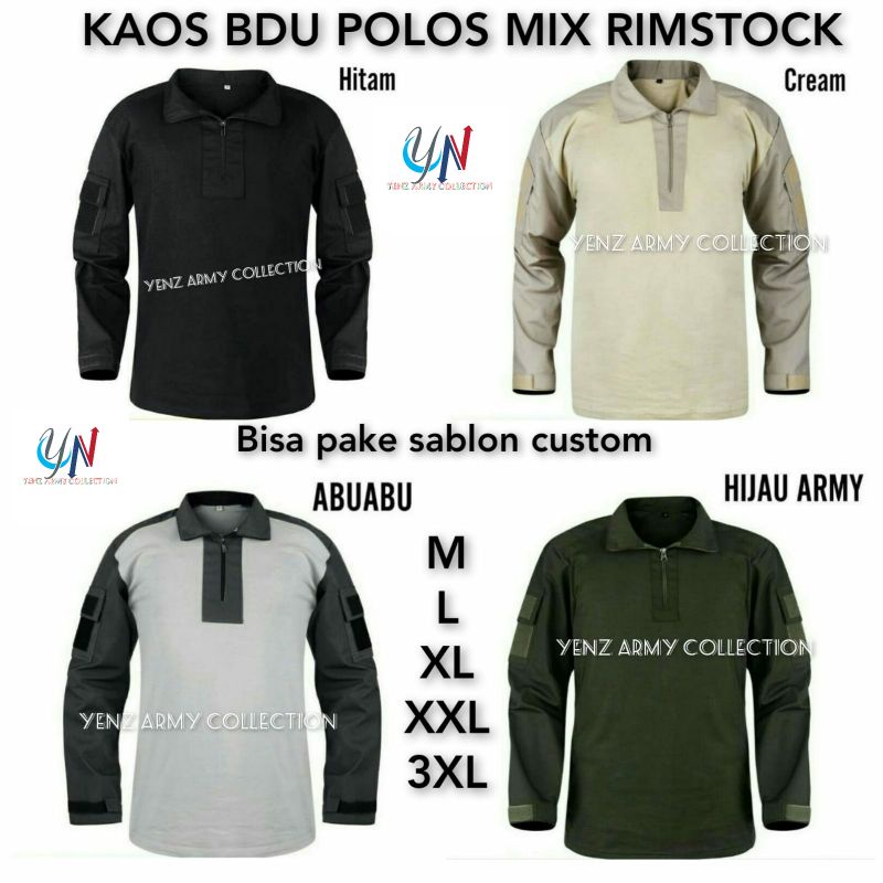 Jual Kaos bdu tactical polos lengan panjang | Shopee Indonesia