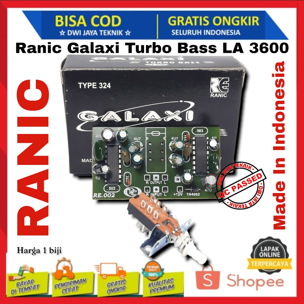 Jual galaxy turbo bass type 324 kit audio ranic penambah tenaga ...