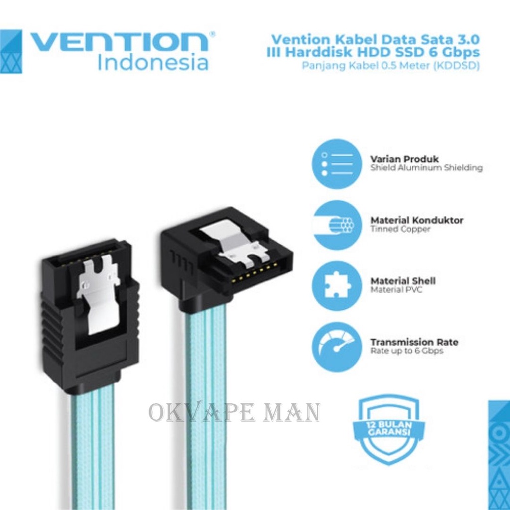 Jual Vention Kabel Data Sata 3.0 III Harddisk HDD SSD 6 Gbps | Shopee ...