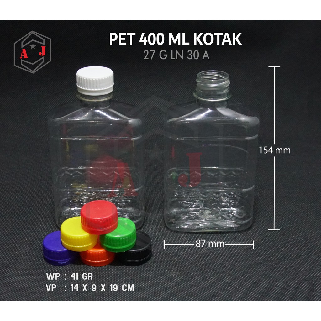 Jual Botol 400 Ml Kotak/Botol 400 Ml Gepeng/Botol Plastik/Yk | Shopee ...
