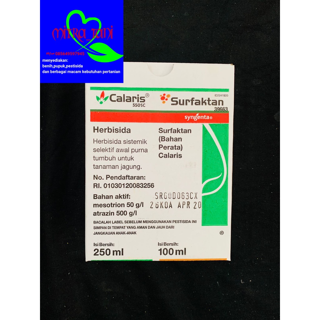Jual Herbisida selektif jagung CALARIS isi 250ml 100ml dari SYNGENTA ...