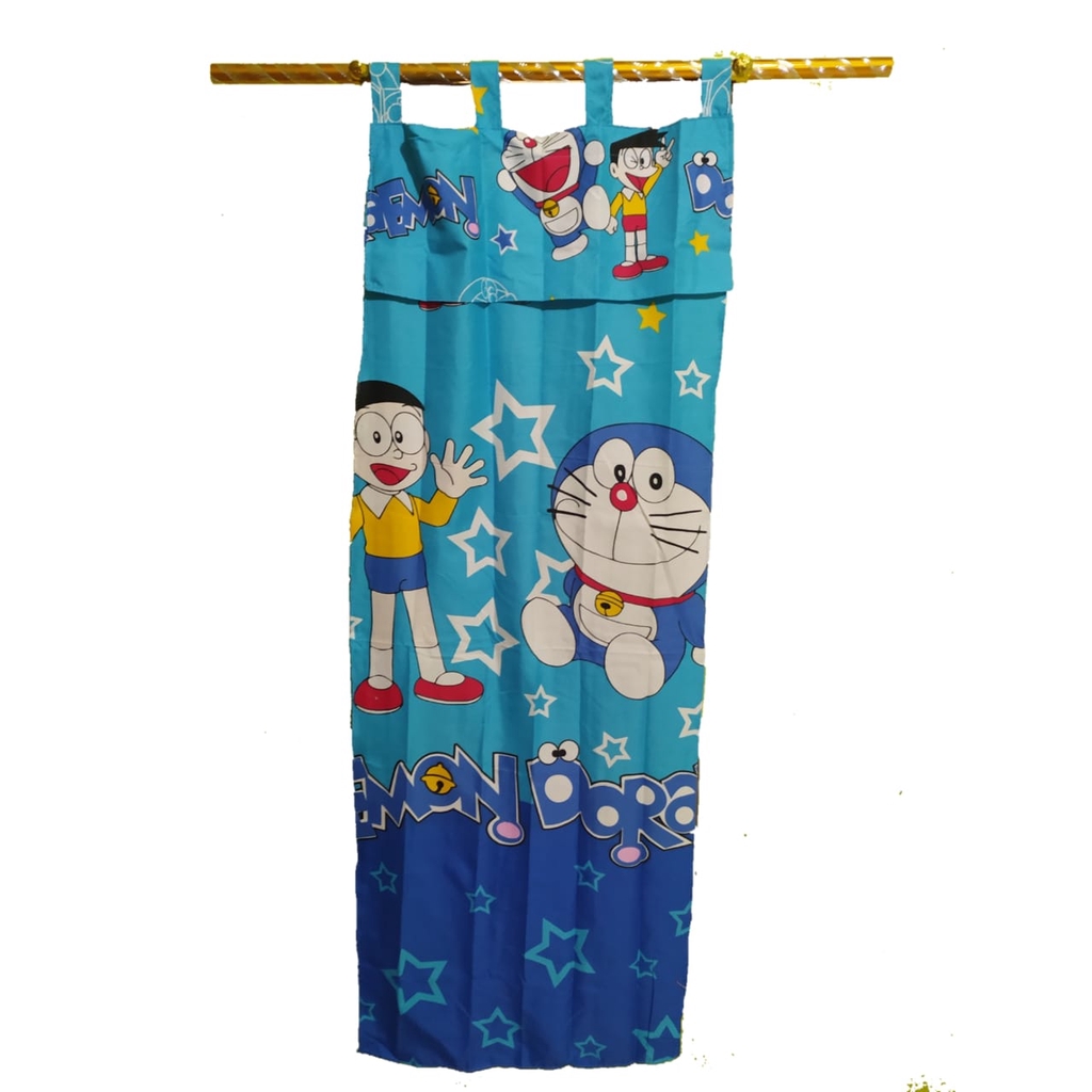 Jual Jual Gorden Hordeng Jendela Minimalis Motif Karakter Doraemon Biru | Shopee Indonesia
