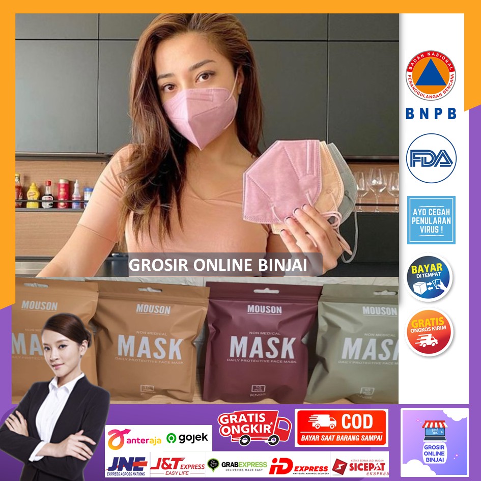 Jual 【BISA COD】 Masker KN95 Medis / Masker KN95 Mouson 5ply / Masker ...