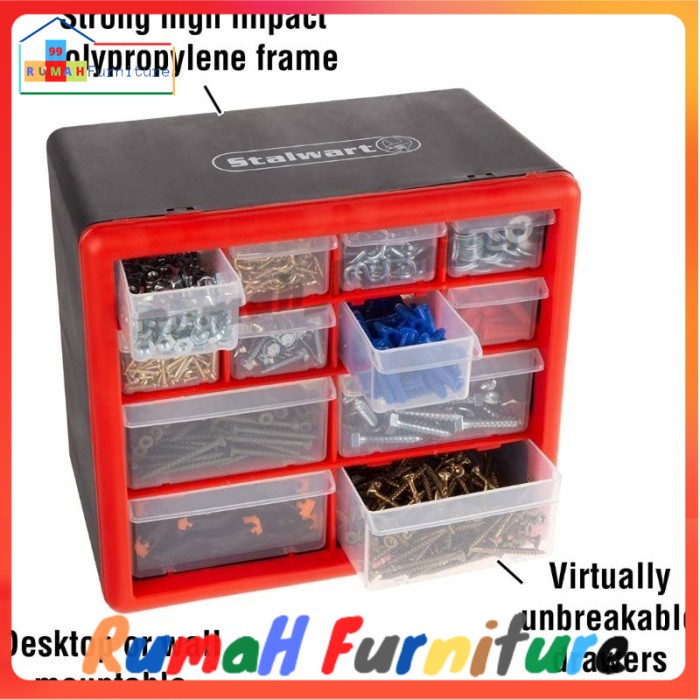 Jual Krisbow Tool box 26 x 27 x 16 cm kotak penyimpanan kotak peralatan ...