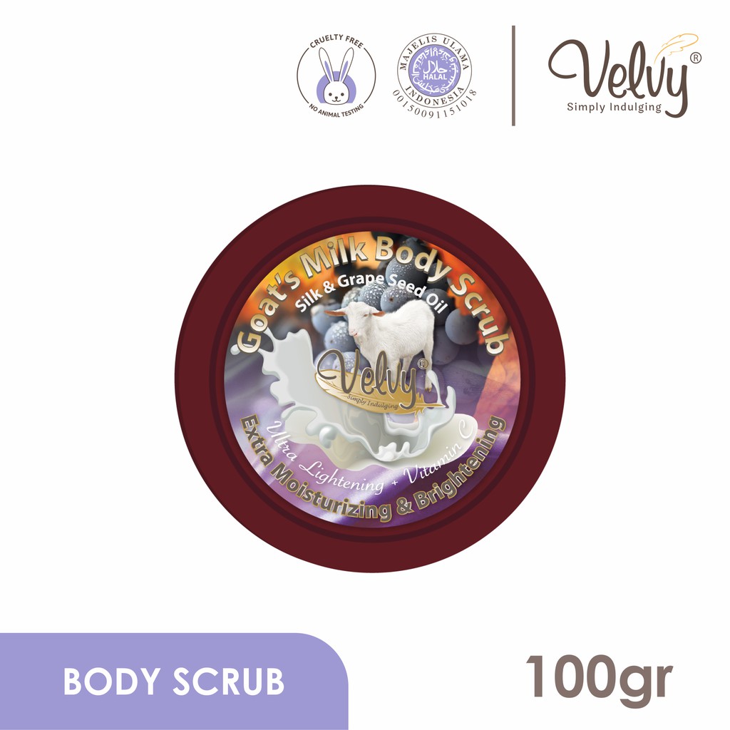 Jual VELVY GM Body Srub Silk & Grape Seed Oil 100G | Shopee Indonesia