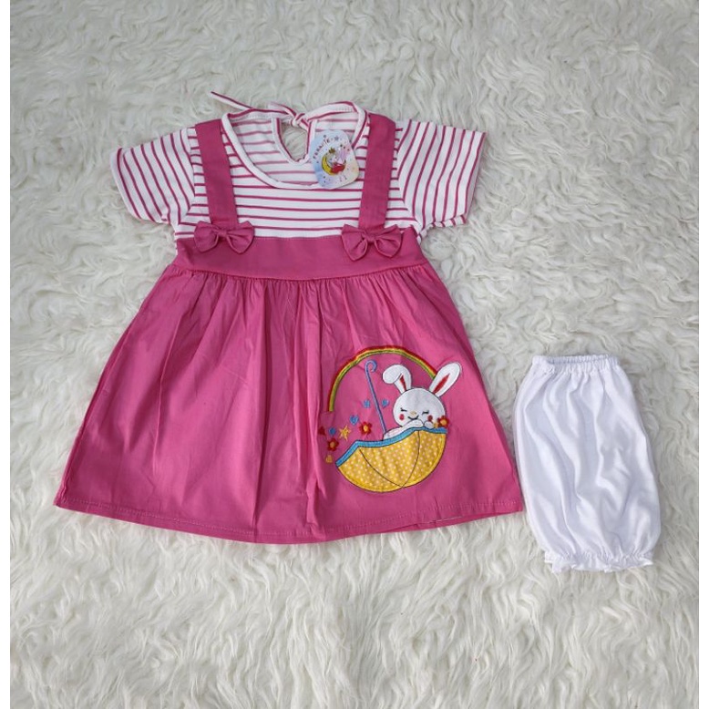 Jual baju bayi perempuan dress rabbit pita jghs12 | Shopee Indonesia