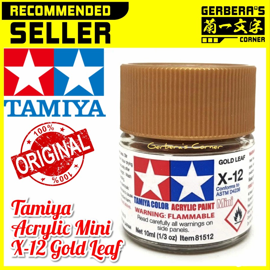 Jual Tamiya Acrylic Mini X12 X-12 Gold Leaf Cat Gundam Kuas Airbrush ...