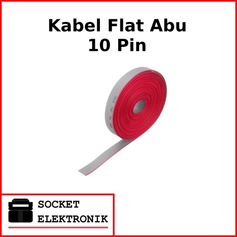 Jual Kabel Cable Flat Gepeng Pipih Abu2 Abu 10 Pin. Untuk Socket IDC ...