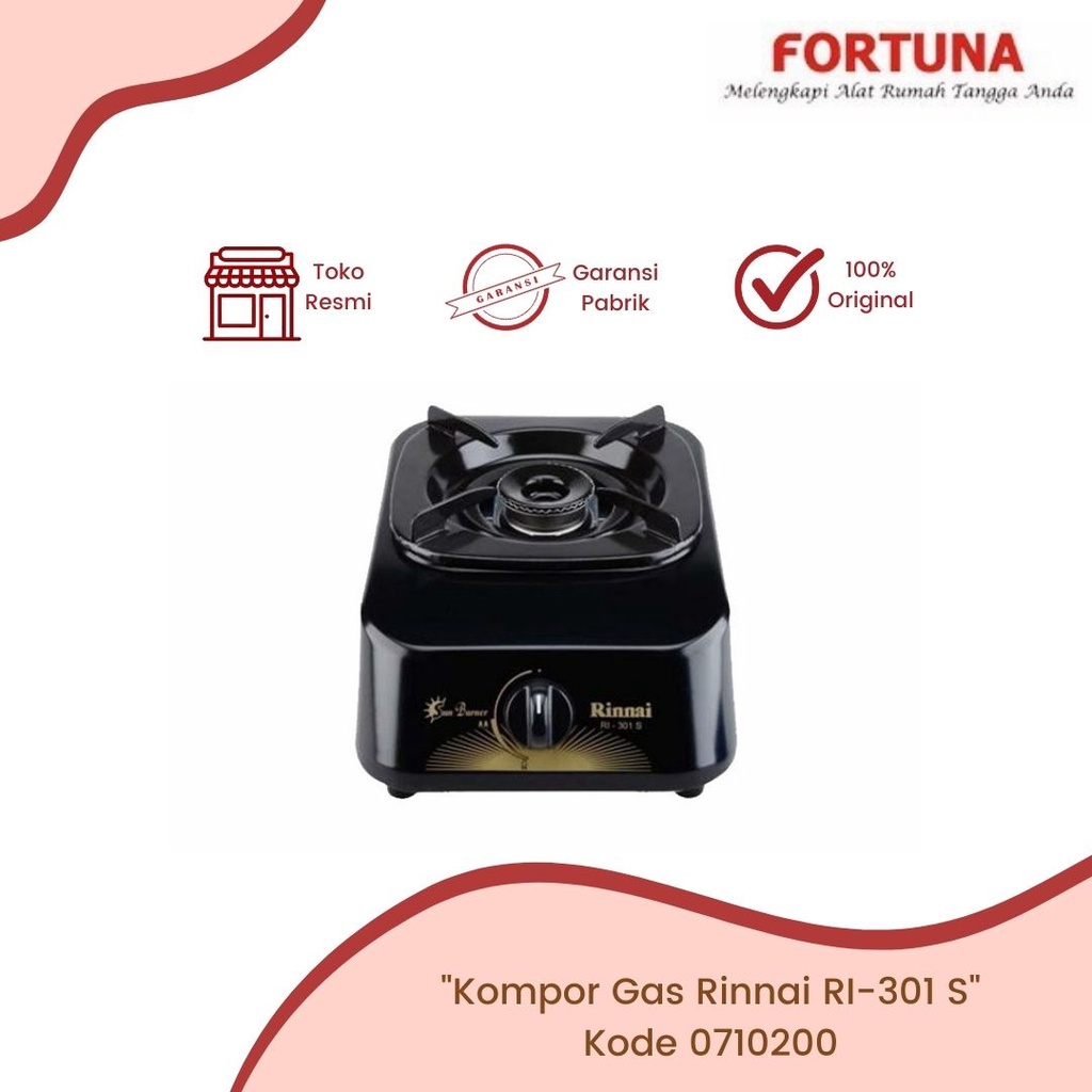 Jual Rinnai Kompor RI-301S / Kompor Rinnai 1 Tungku / Kompor Gas 1 ...