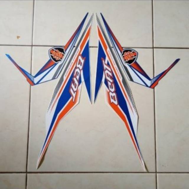 Jual Stiker Striping Honda Beat 2019 biru oren | Shopee Indonesia