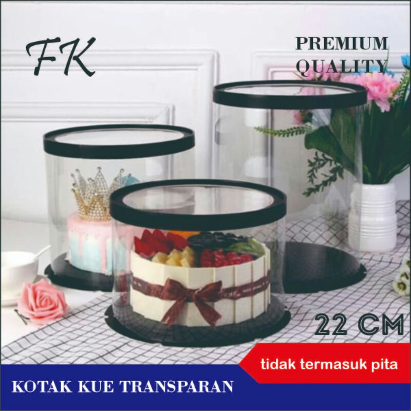 Jual kotak kue bulat transparan, Mika Kue Bulat, kotak kue mika, cake ...
