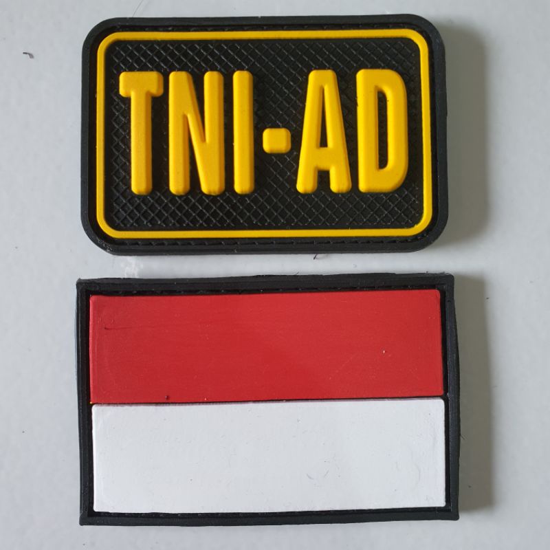 Jual PATCH RUBBER SATU SET LOGO TULISAN TNI-AD/BENDERA MERAH PUTIH ...
