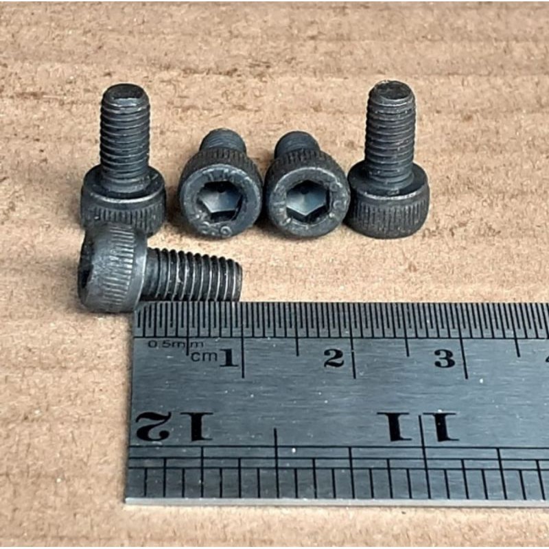 Jual BAUT L M5X10 BAJA M5 X 10 HITAM PANJANG 1CM KUNCI L4 L 4 HEX HEAD SOCKET SCREW FULL DRAT ...