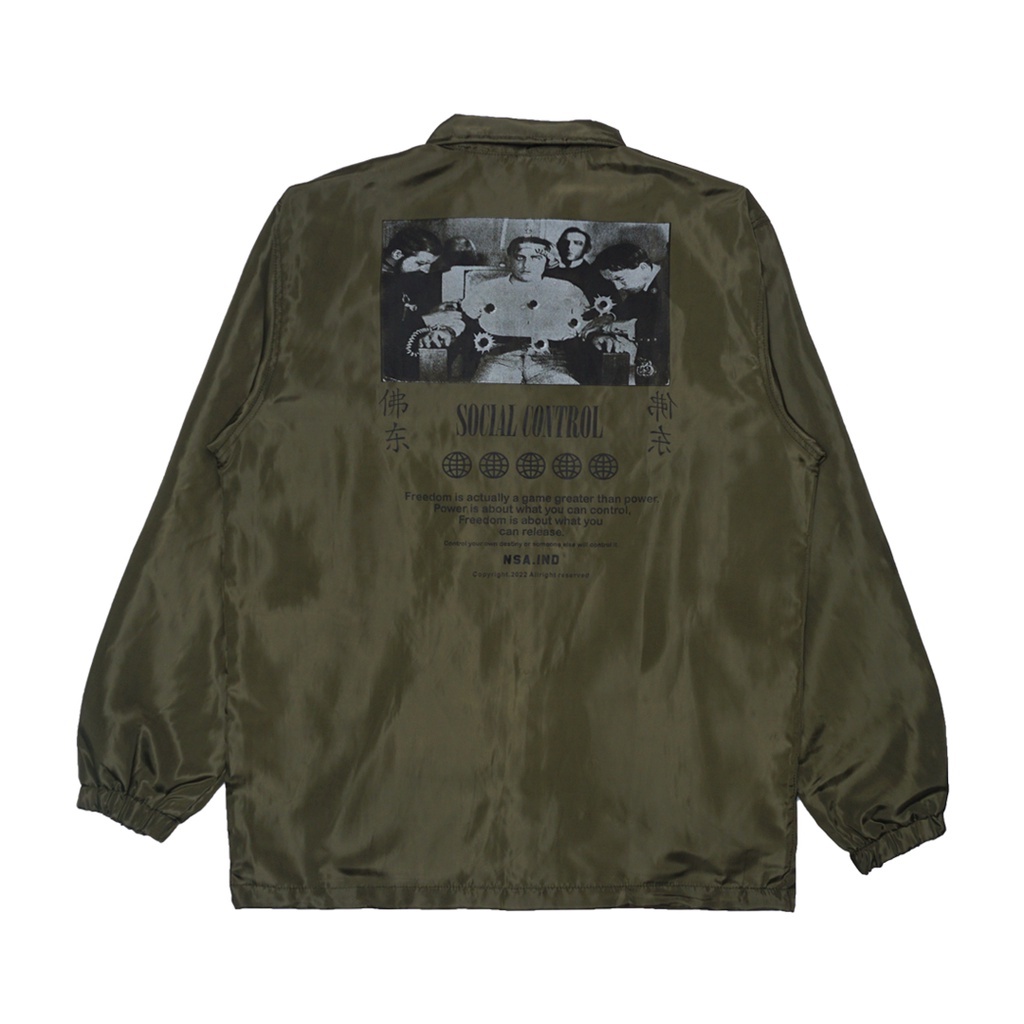 Jual Nsa Ind Coach Jacket Social Control Olive | Shopee Indonesia