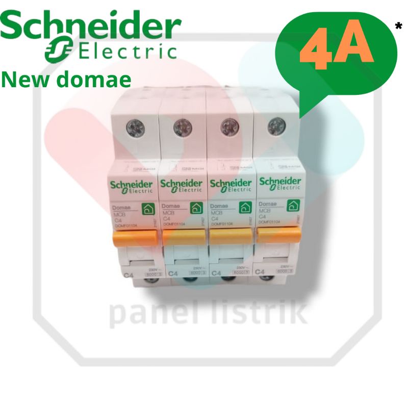 Jual Schneider MCB Domae 1 Phase 4Amp sekring listrik 1p 4 ampere Mini ...