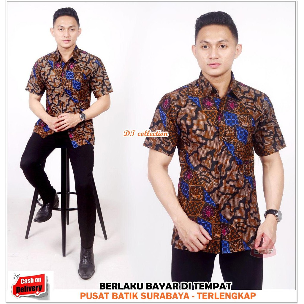 Jual Promo COD - DT Collection Kemeja Batik Hem Cowok / Pria Lengan ...