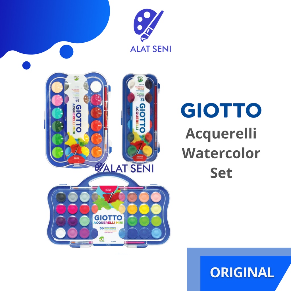 Jual Giotto Acquerelli Mini Set 12 ,24 ,36 Warna - Watercolor Cake ...