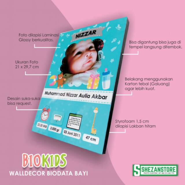 Jual Wall decor Biodata Anak Alas Styrofoam | Shopee Indonesia