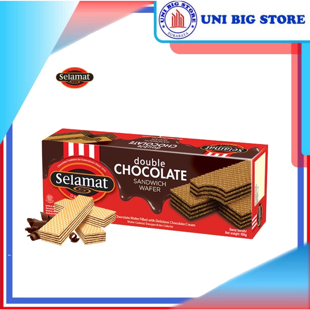 Jual Selamat Wafer Sandwich Double Chocolate 145 gr Coklat Choco ...