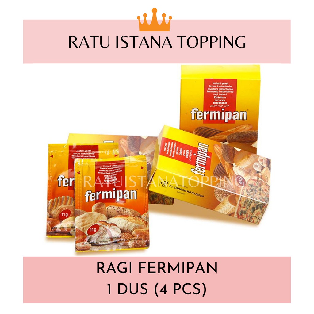 Jual RAGI FERMIPAN PENGEMBANG ROTI DONAT 1 DUS ISI 4 SASET DRY YEAST ...