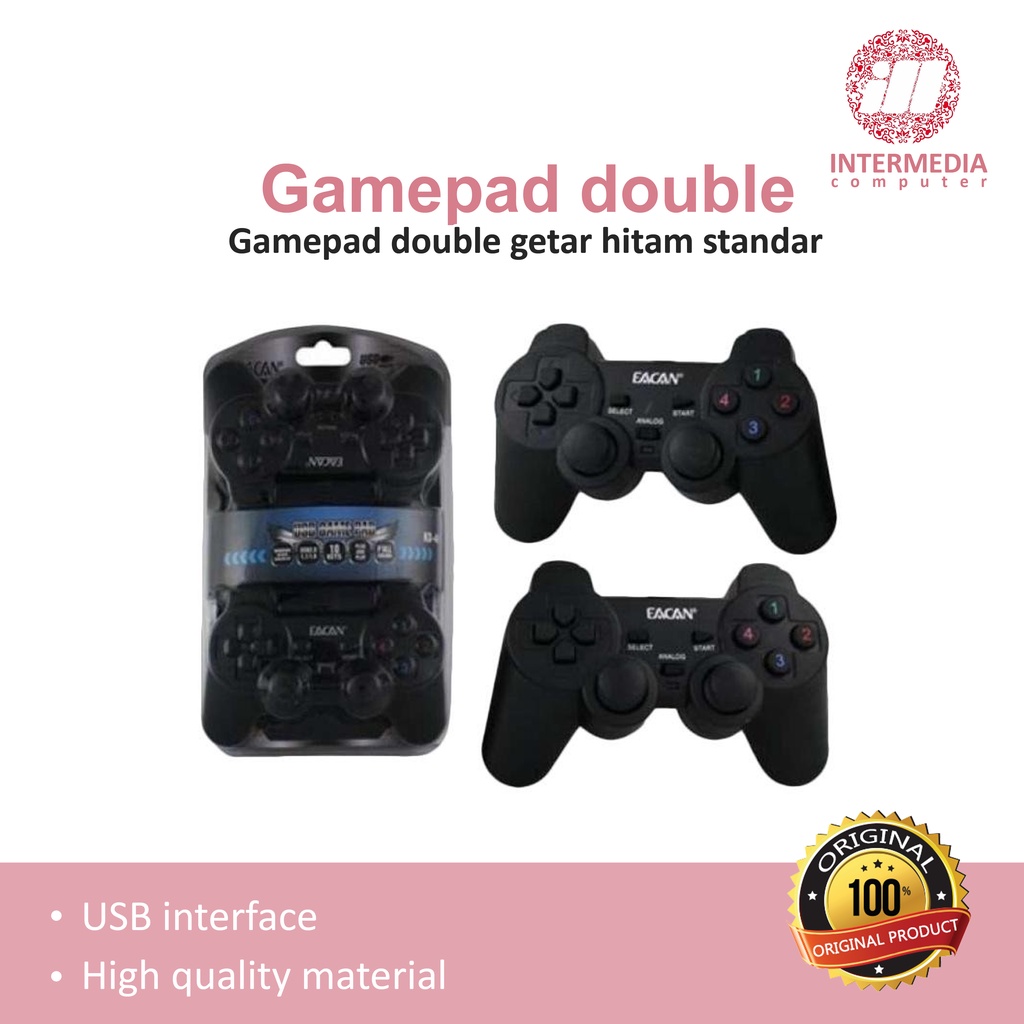 Jual Game Pad Double Shock Getar Hitam Joystick USB dengan Analog ...