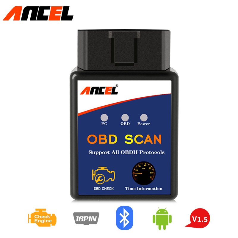 Jual Ancel ELM327 OBD2 Mini ELM327 Bluetooth V1.5 Otomotif Scanner Code ...