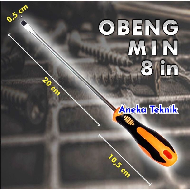 Jual Obeng Minus / Obeng Gepeng Pipih 8 INCH / 8" | Shopee Indonesia