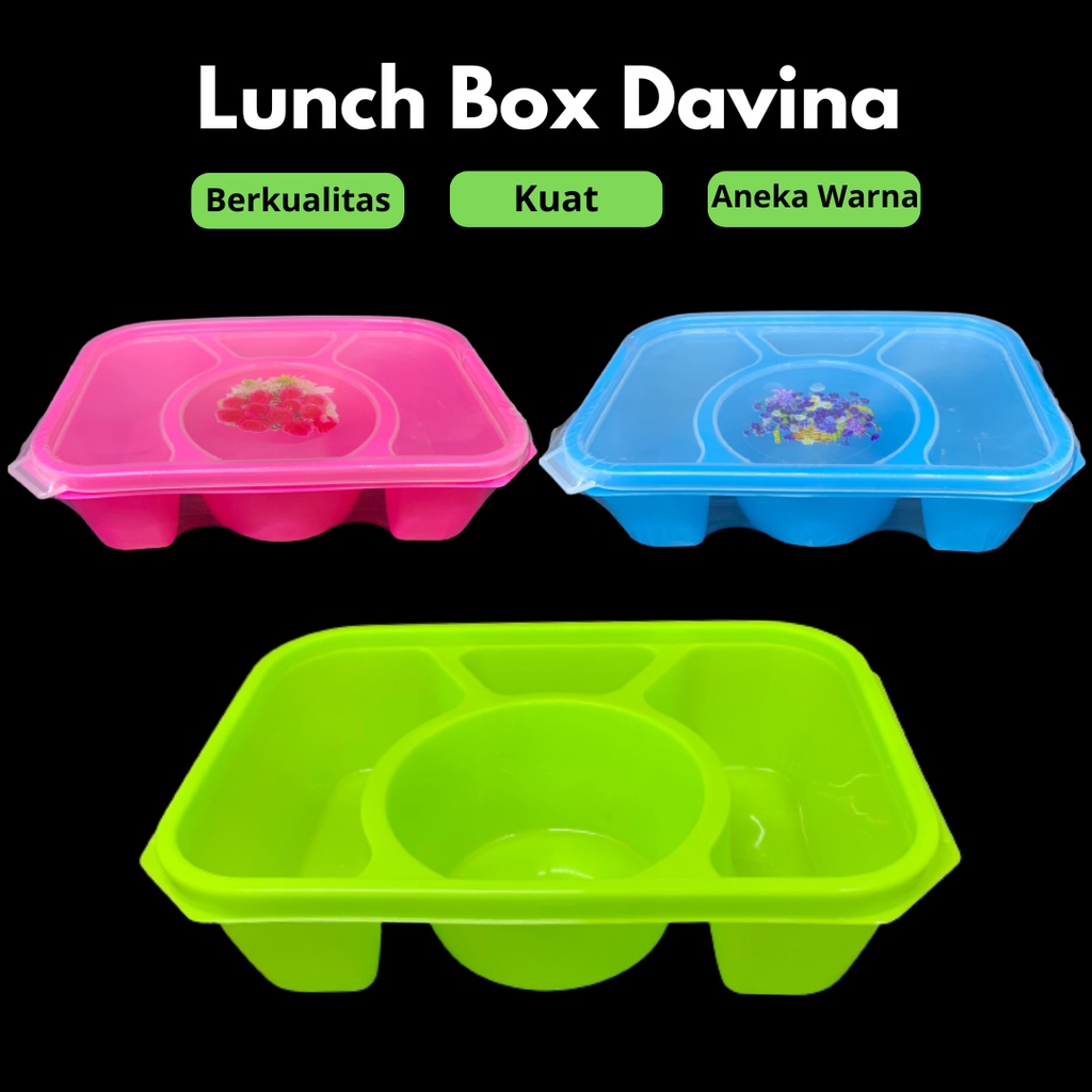 Jual Lunch Box Kotak Makan Tempat Bekal Anak Davina 4 Sekat | Souvenir Ultah acara lainnya ...